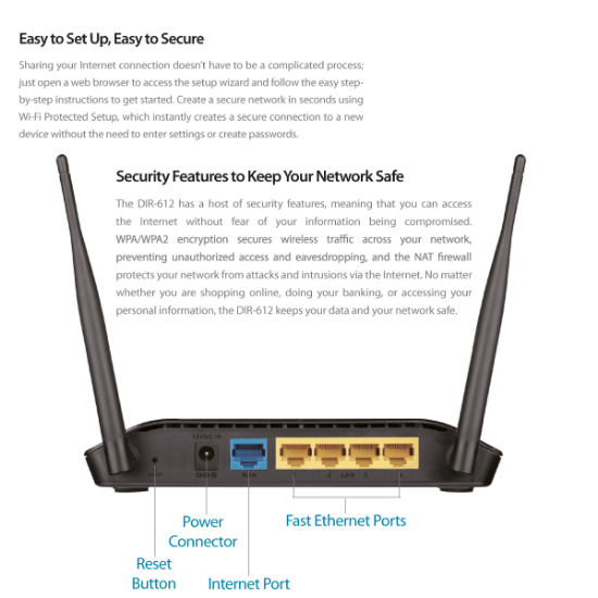 D-Link DIR-612 Wireless N 300 Router. Computers Mall