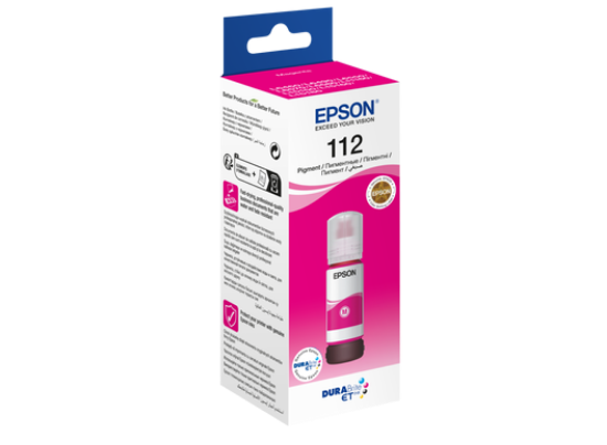 Epson 112 EcoTank Pigment Magenta ink bottle. Computers Mall